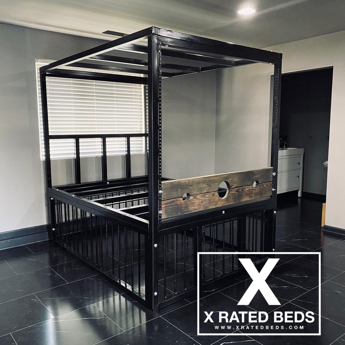 Made To Order 4 Poster Stocks Bondage Bed – XRated Beds